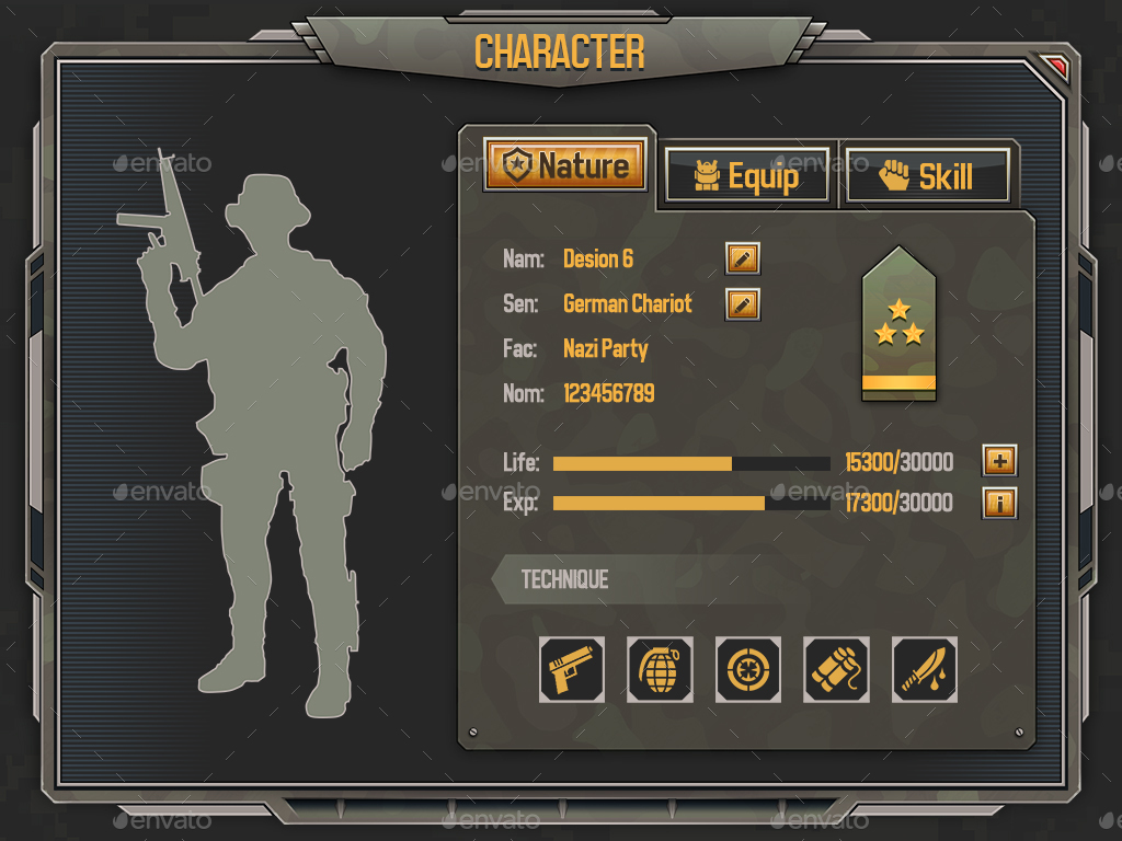 War Game Army Mobile UI, Game Assets | GraphicRiver